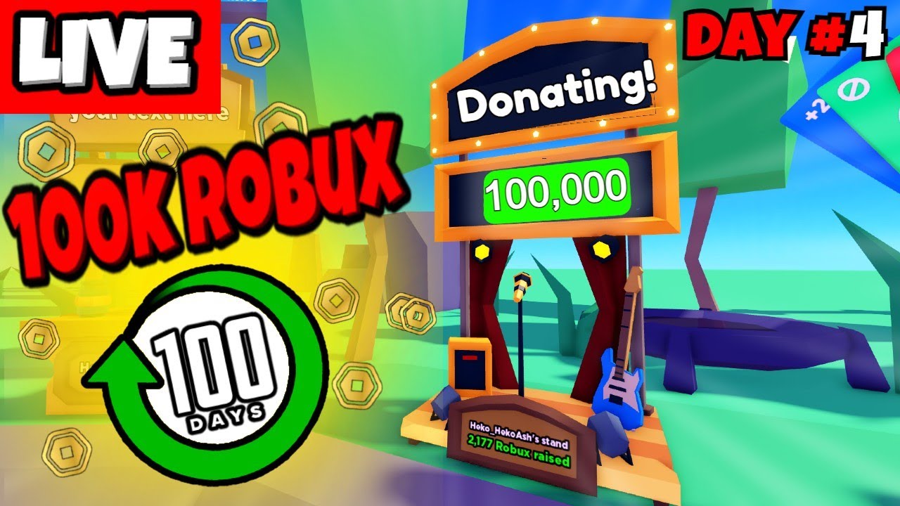 🔴DONATING 100k+ Robux in 100 DAYS (4)💰 PLS DONATE LIVESTREAM! [Raising ...