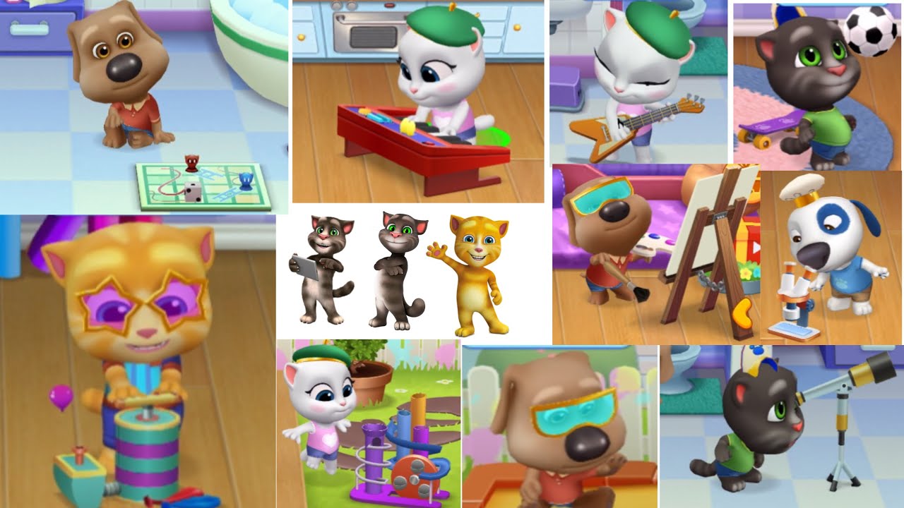 MY TALKING TOM AND FRIENDS ALL THE MINI GAMES ! 😻 - YouTube