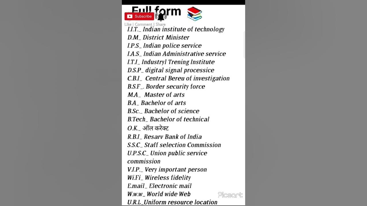 Full Forms shorts YouTube full-forms-shorts-youtube