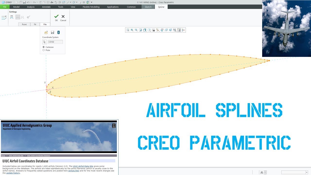 Creo Parametric - Designing Airfoils with Splines and Blends - YouTube