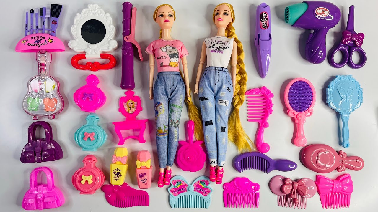 3 Minutes Satisfying Unboxing Barbie Girl With New Makeup Set | ASMR ...