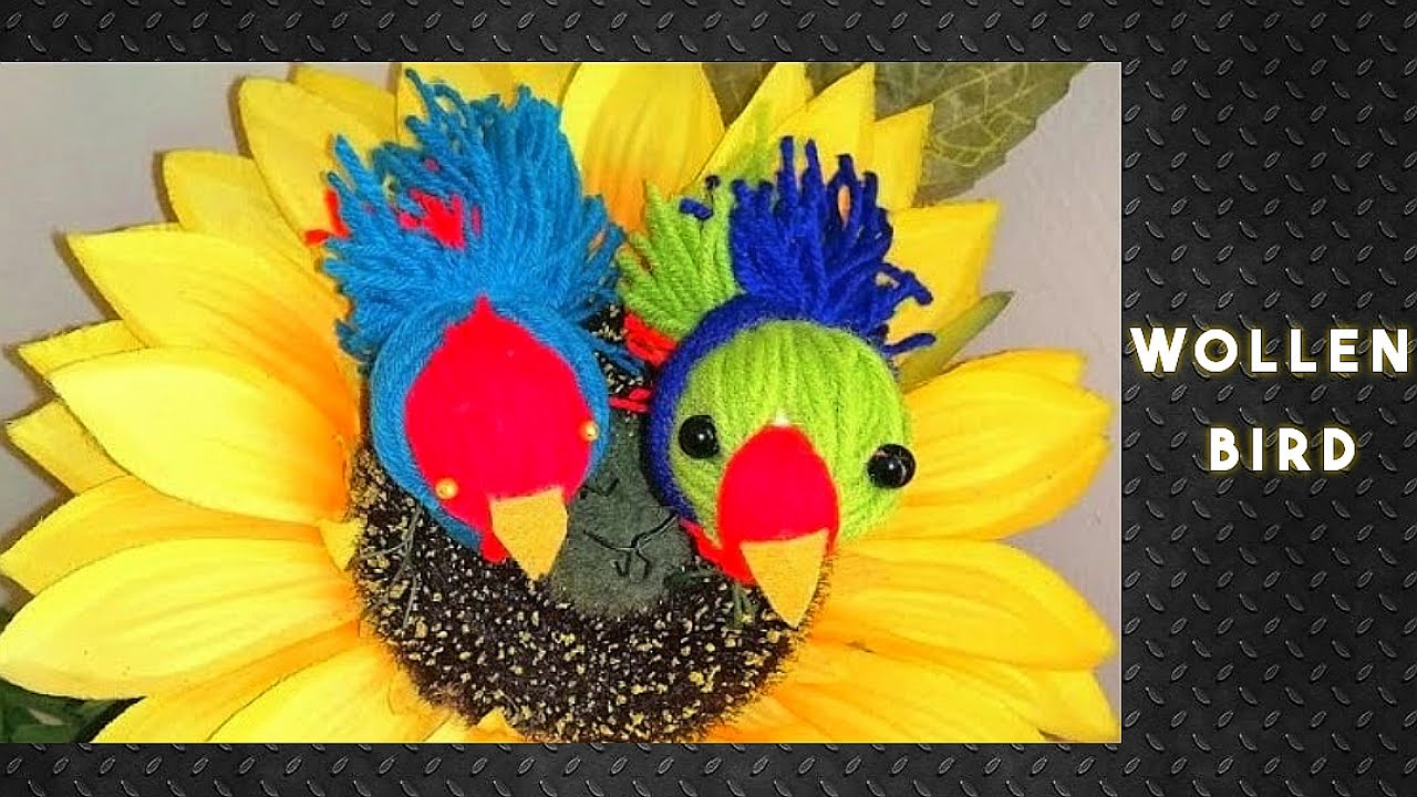 Diy Woolen Birds / Diy Woolen Crafts / How to make bird with woolen ...