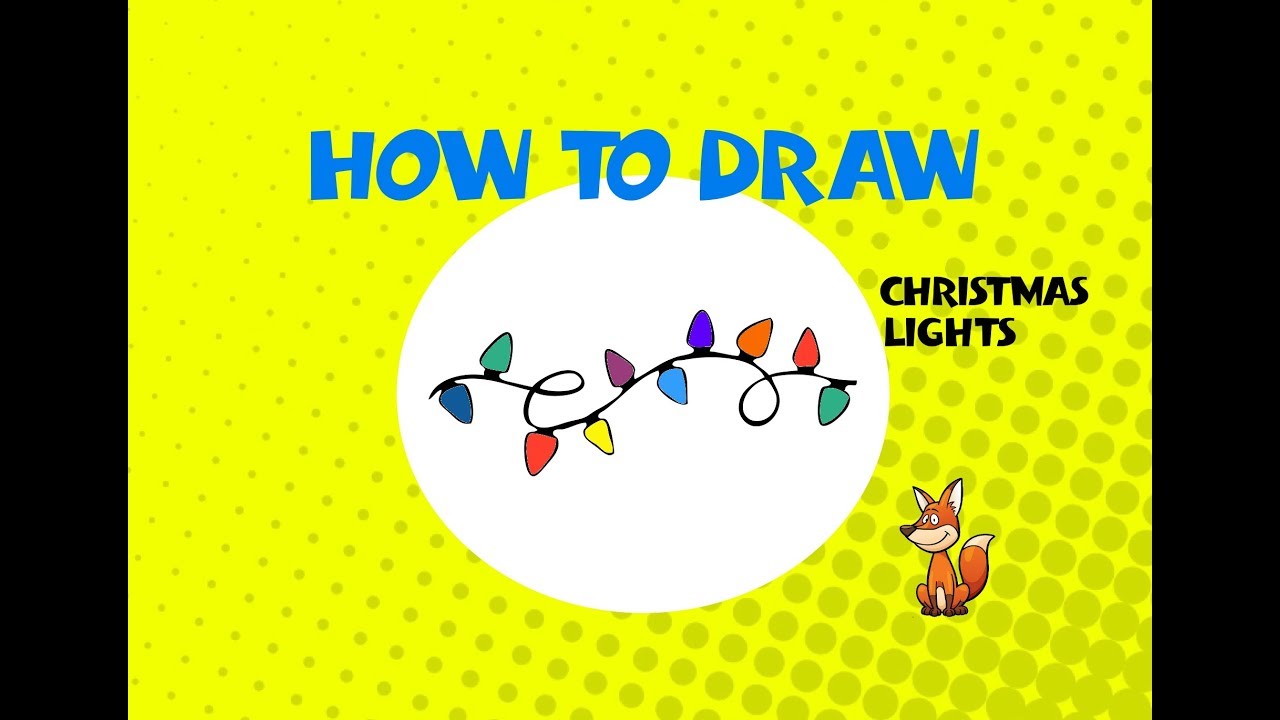 How to draw Christmas Lights -Learn to Draw - ART LESSON arte how to ...