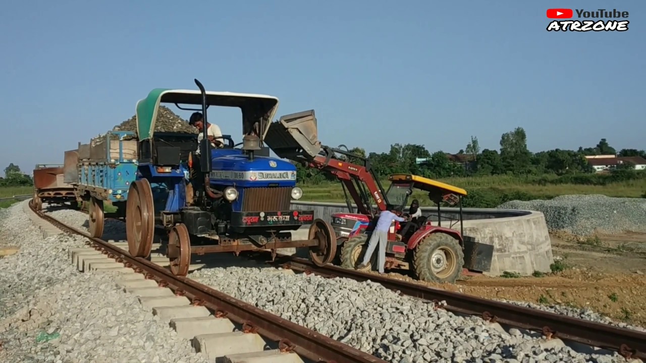 OMG! जुगाड़, TRACTOR ON RAILS! TRACK BALLASTING INDIAN RAILWAYS STYLE ...