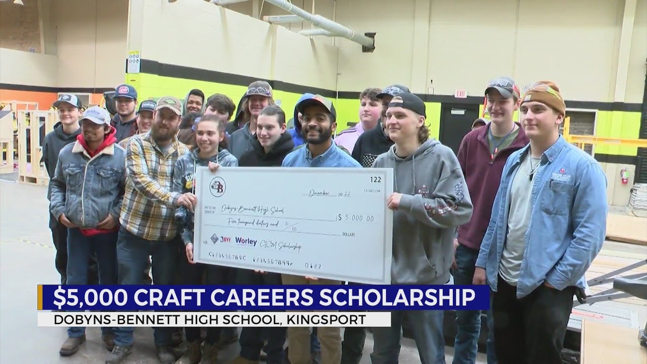 Dobyns-Bennett awarded $5K scholarship for craft career training - YouTube