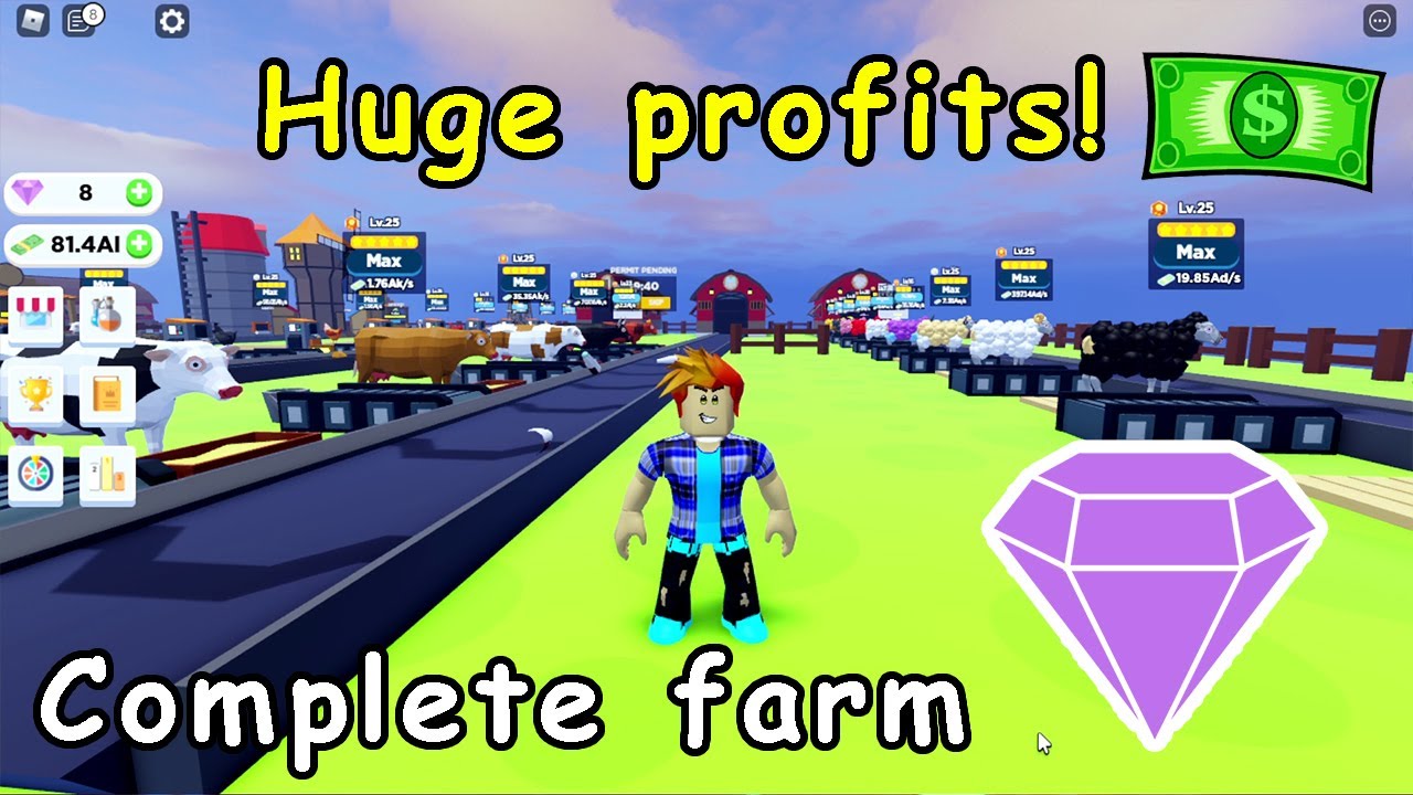 A lot of money and diamonds, how to get it easy! Farm Factory Tycoon ...