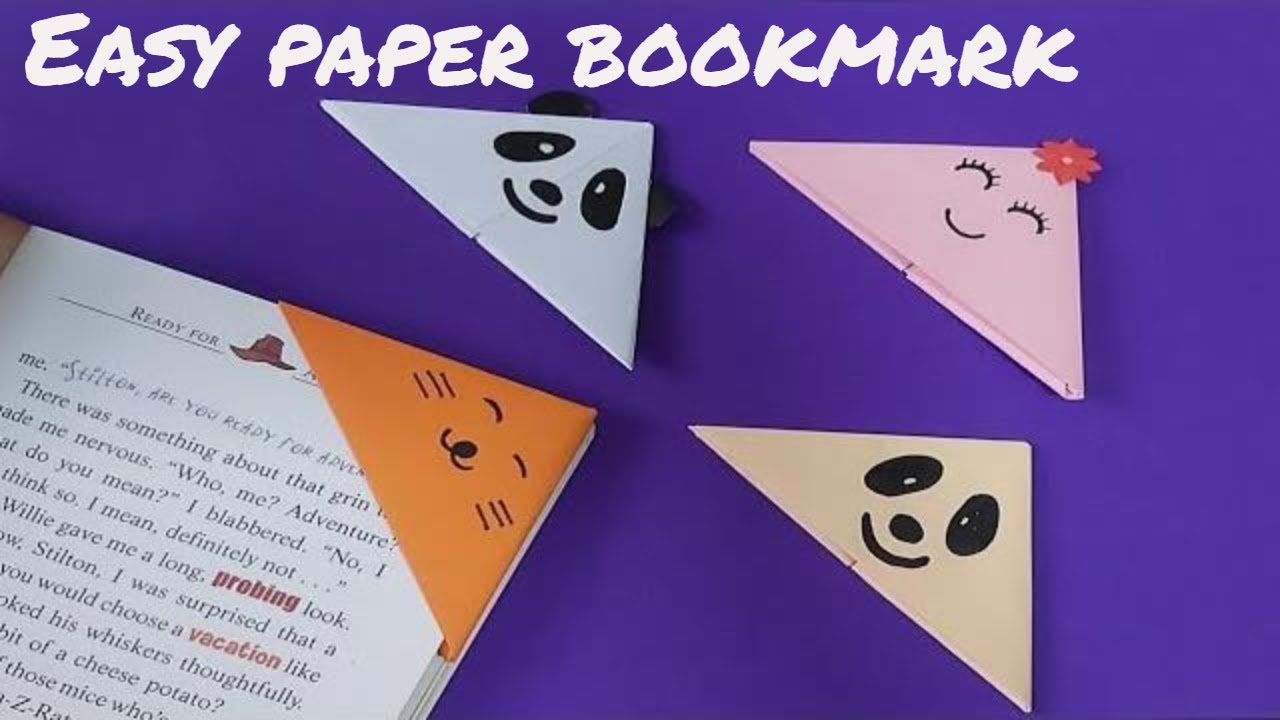 how to make a cute origami bookmark - how to make a bookmark cute and ...
