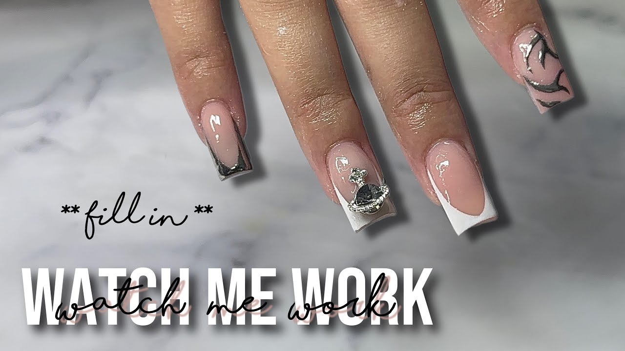 WATCH ME WORK: freestyle acrylic fill in! - YouTube