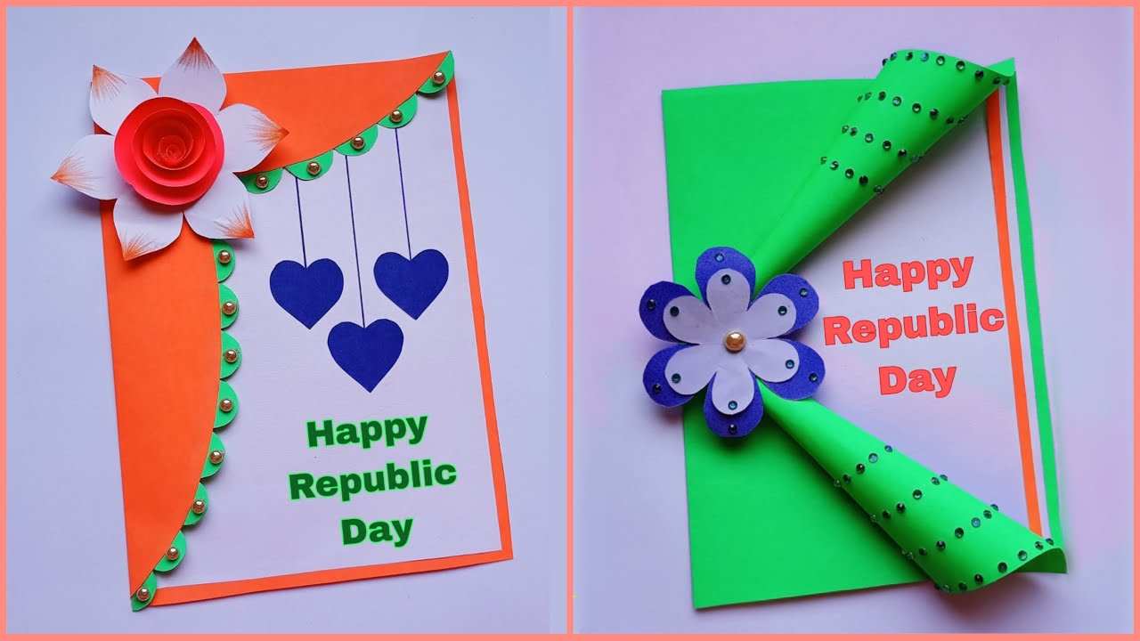 2 unique Republic day card | Republic day crafts | Handmade card ...