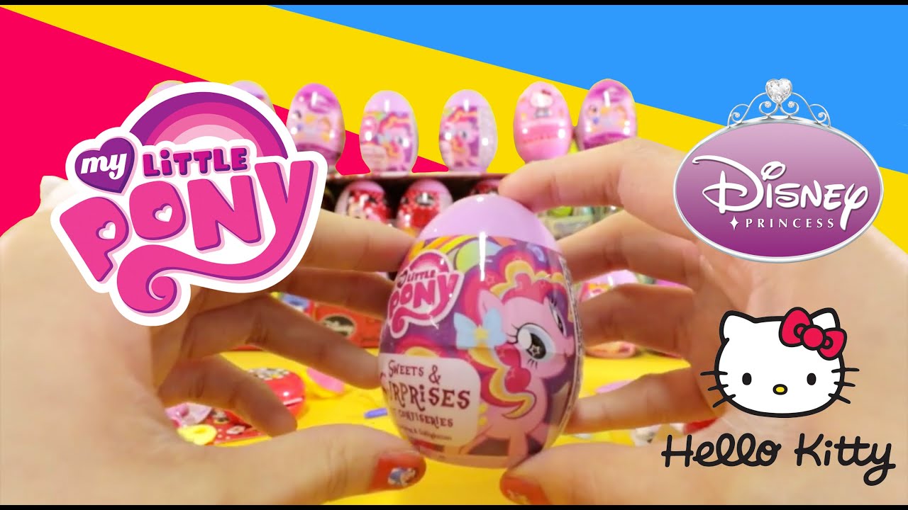 Unboxing 5 SURPRISE EGGS! My Little Pony, Moshi Monsters, Hello Kitty ...