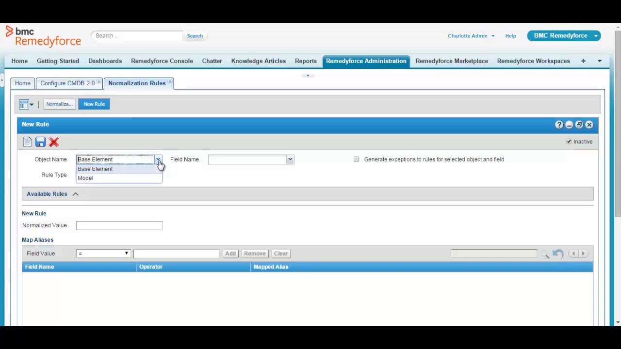 BMC Remedyforce 20.15.03 - Managing normalization rules - YouTube