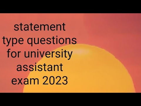 Statement type questions for university assistant exam.😍☺ - YouTube