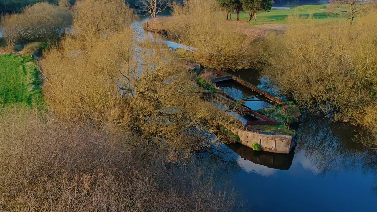 WW2 Concrete Barges Off Manchester Ship Canal @ Lymm - YouTube