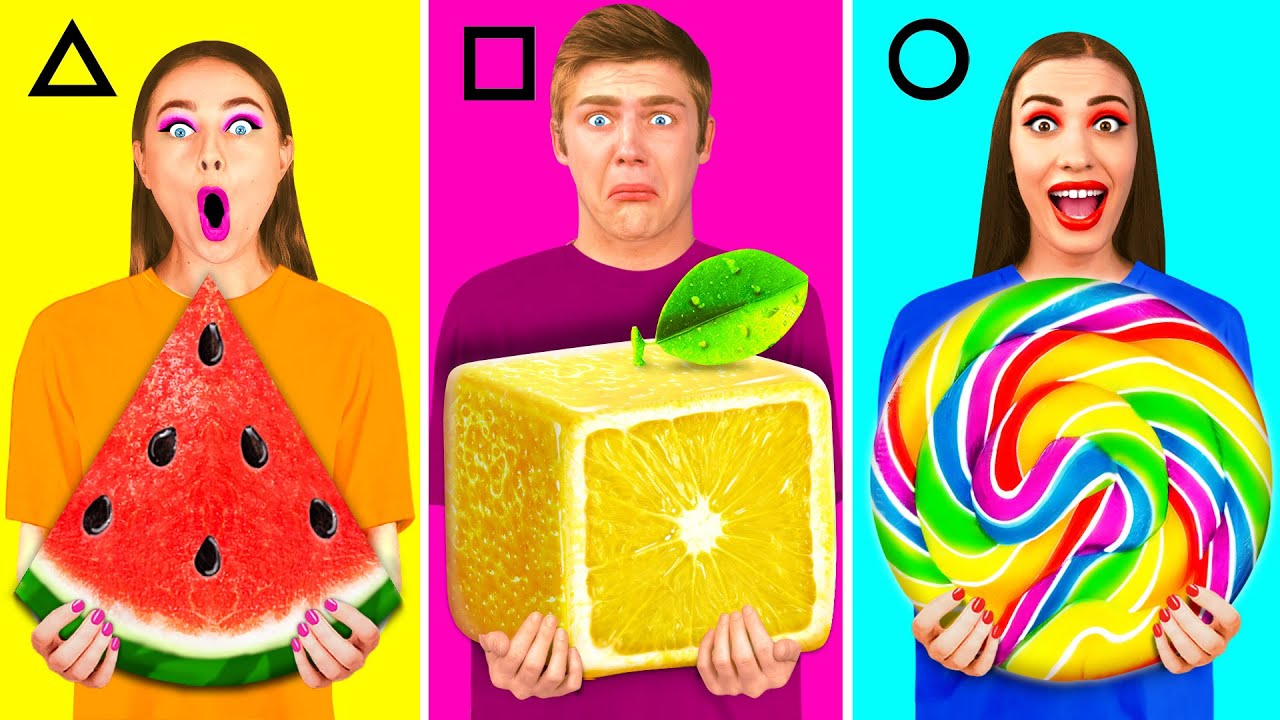 Geometric Shape Food Challenge | Funny Challenges by Fun - YouTube