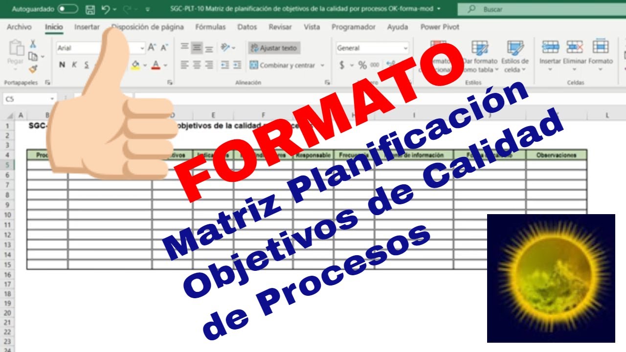 ISO9001:2015 Planificación (Formato: Matriz Planificación Objetivos de ...