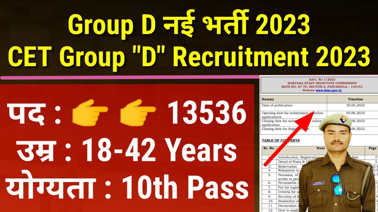 Group D में भर्ती आ गई 2023 | HSSC CET Group D New Vacancy Age ...