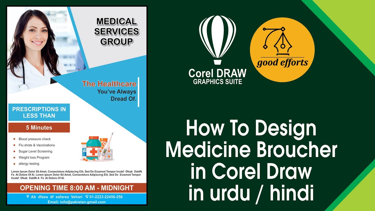 Graphic Design Tutorial | Medicine Poster / broucher Design in Corel ...