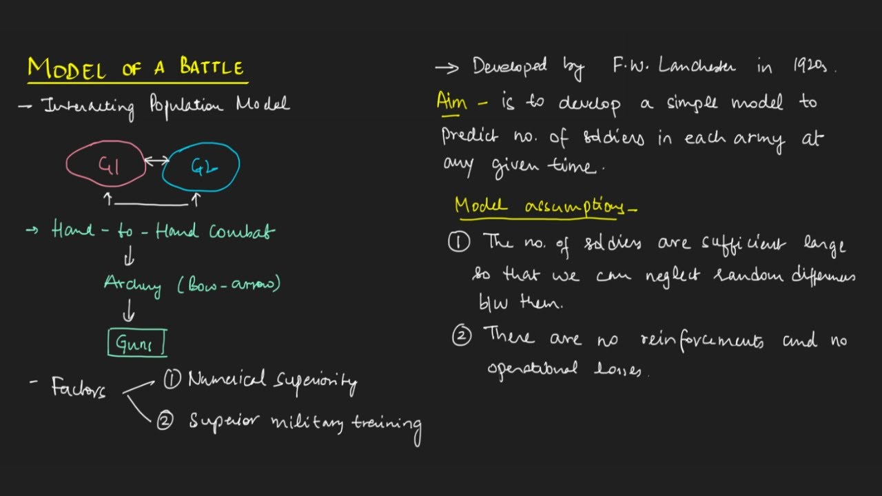 Model of a Battle (Part-1) | Compartmental Model | Differential Equations | Delhi University ...