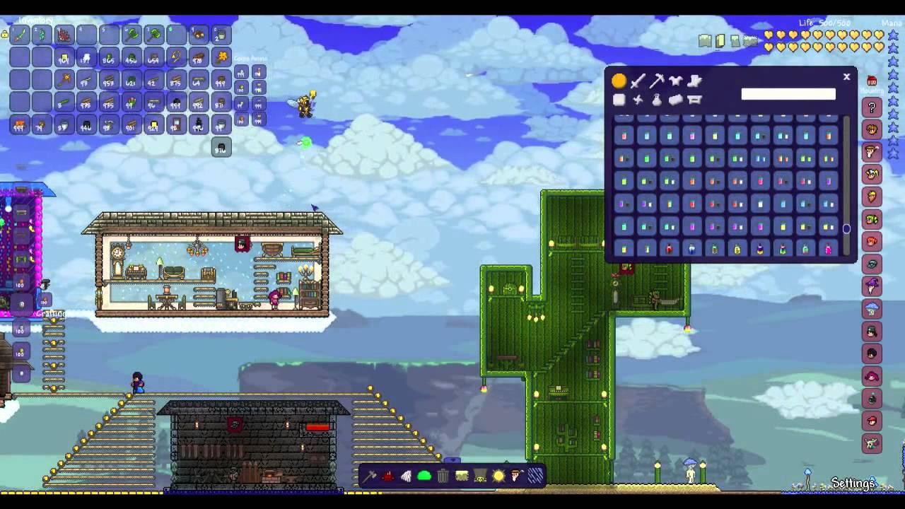 Terraria (PART 2) - (SpeedBuilding) Building a city in the sky! - YouTube