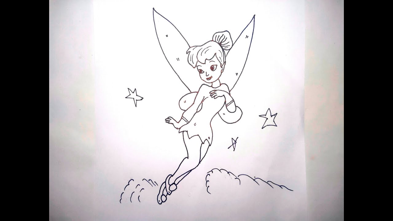 Tinkerbell | how to draw Tinkerbell step by step | easy drawing ...