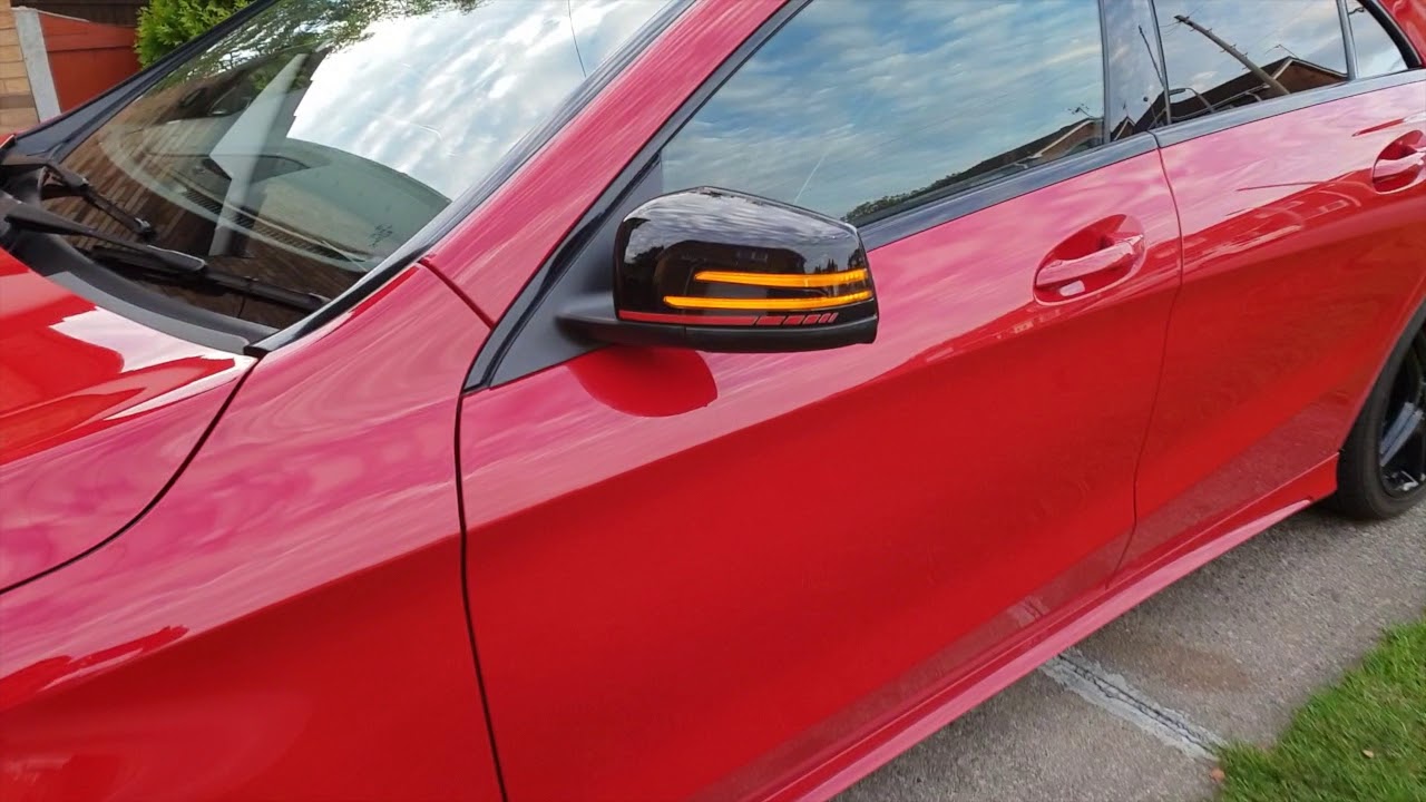 Mercedes Wing Mirror Dynamic Sweeping LED indicators - YouTube