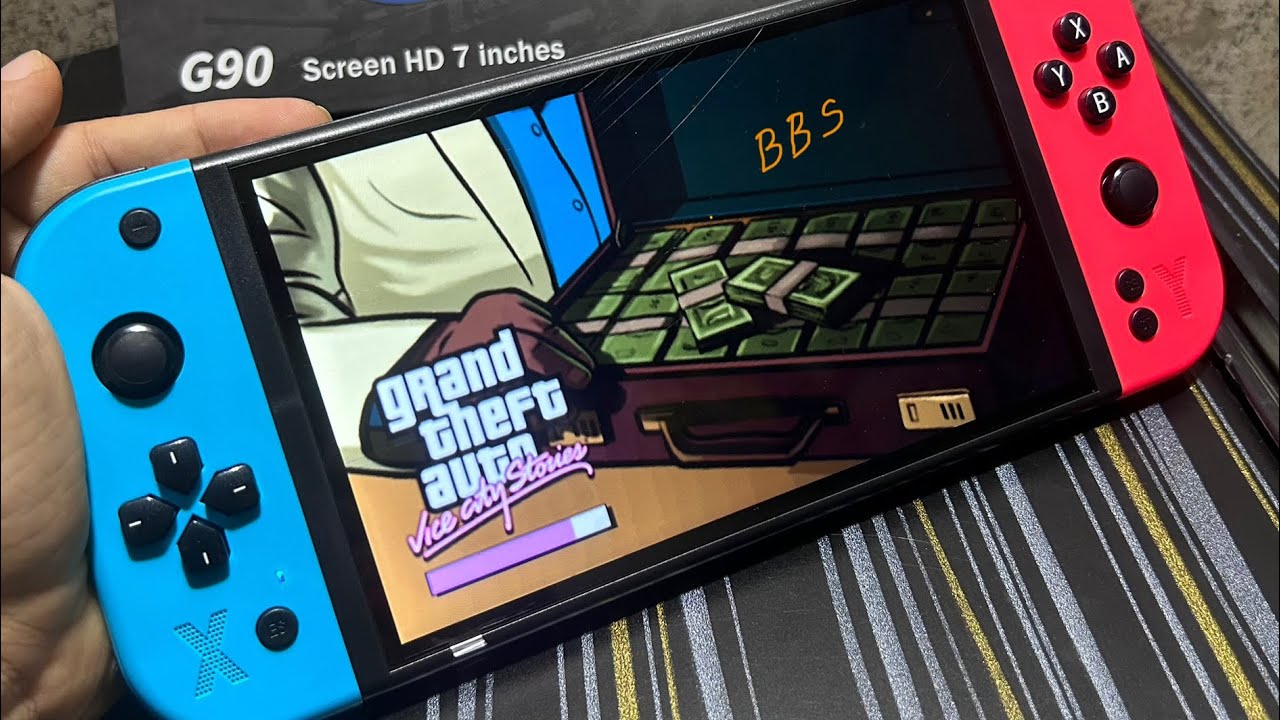 G90 7 Inch IPS HD Screen Handheld Game Console Multi-System Emulator Arcade Gaming Controller ...