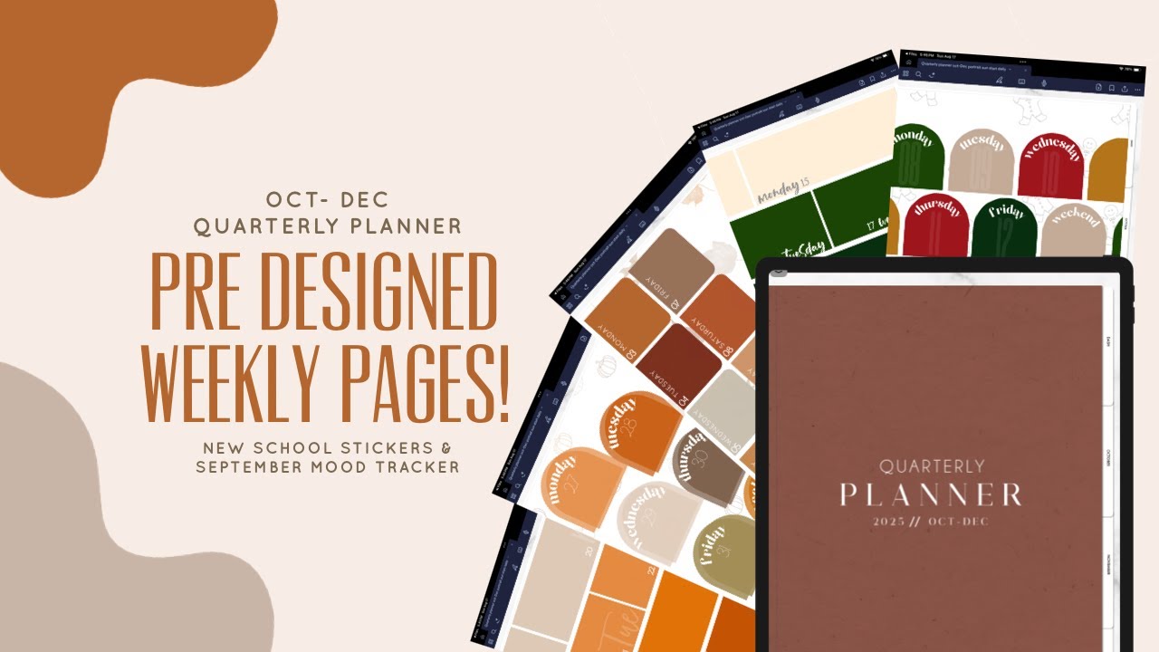 Quarterly planner with weekly Pre-designed pages & new mood tracker and ...