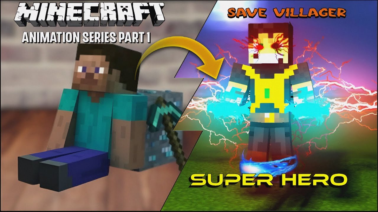 MINECRAFT ANIMATION SUPER HERO SERISE HOW TO SAVE VILLAGER CHILDREN IN ...