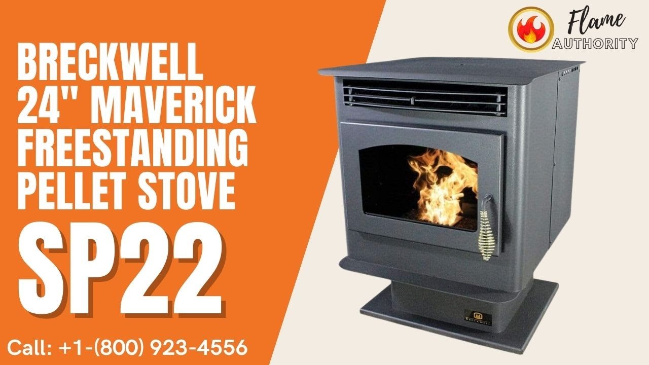 Breckwell 24" Maverick Freestanding Pellet Stove SP22 - YouTube