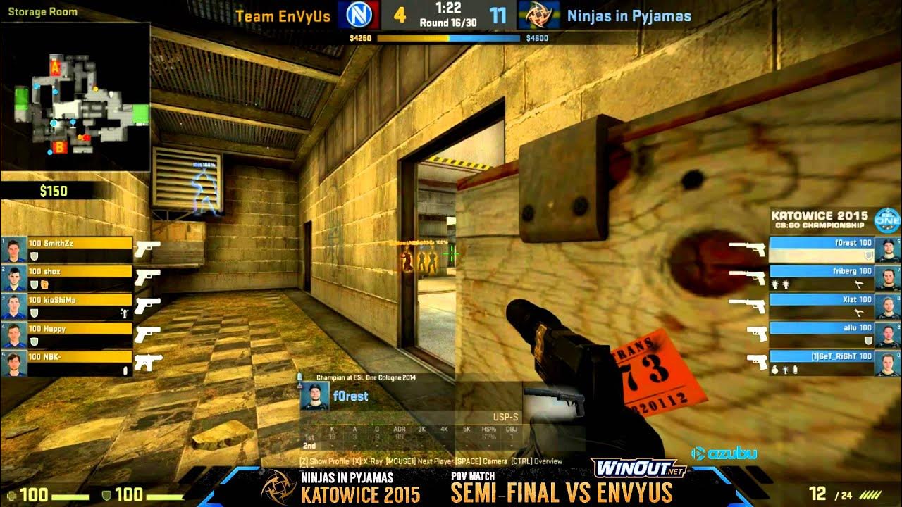 CS:GO - NiP POV Demo + Voice Comm vs EnvyUs de_cache (ESL One Katowice 2015) - YouTube