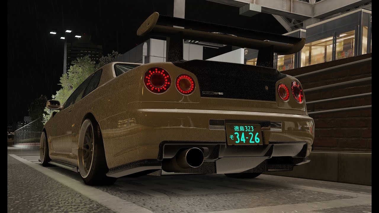 Night cruise - Skyline R34 GTR pushing-P tuned (Shutoko revival project ...