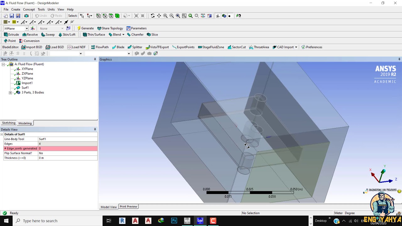 15- شرح أمر SURFACES FROM EDGES في نافذة التصميم (DESIGNMODELER) ANSYS ...