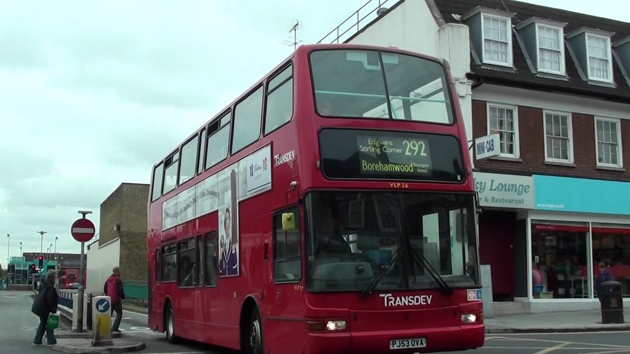 (HD) PJ53 OVA departs Edgware Bus Station on Route 292 to Borehamwood ...