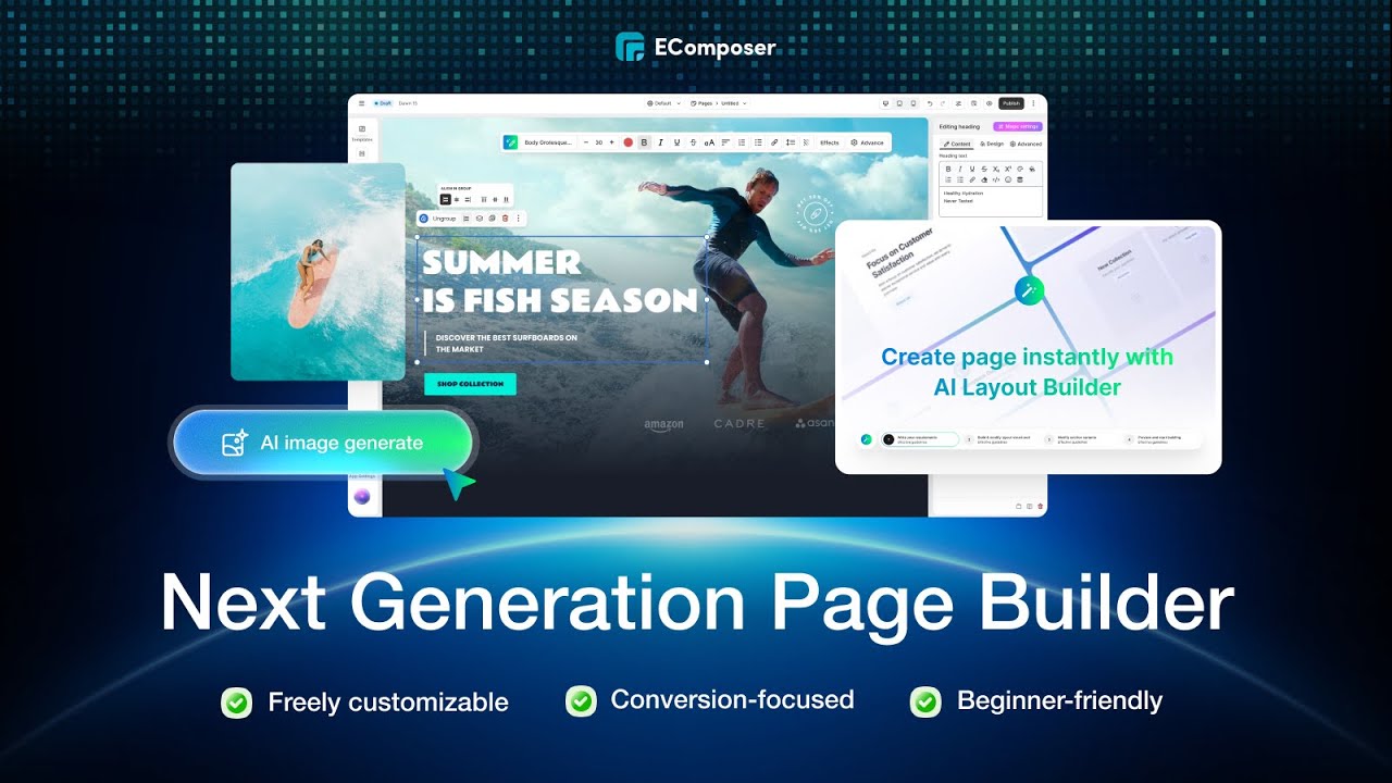 EComposer - Create stunning web pages fast & easily, no coding required - YouTube