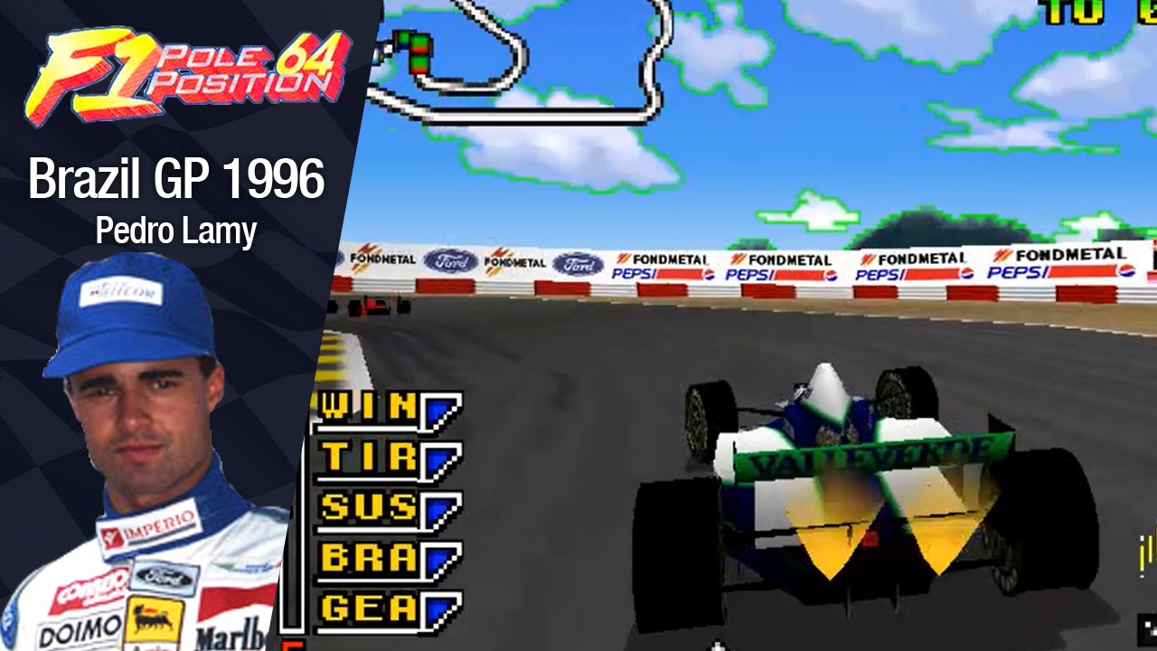 F1 Pole Position N64 - Pedro Lamy (Minardi) Brazil GP - YouTube