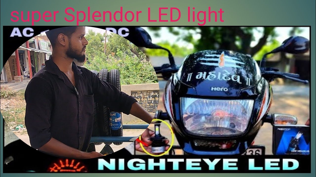 #video super Splendor LED light powerfull install all LED light - YouTube