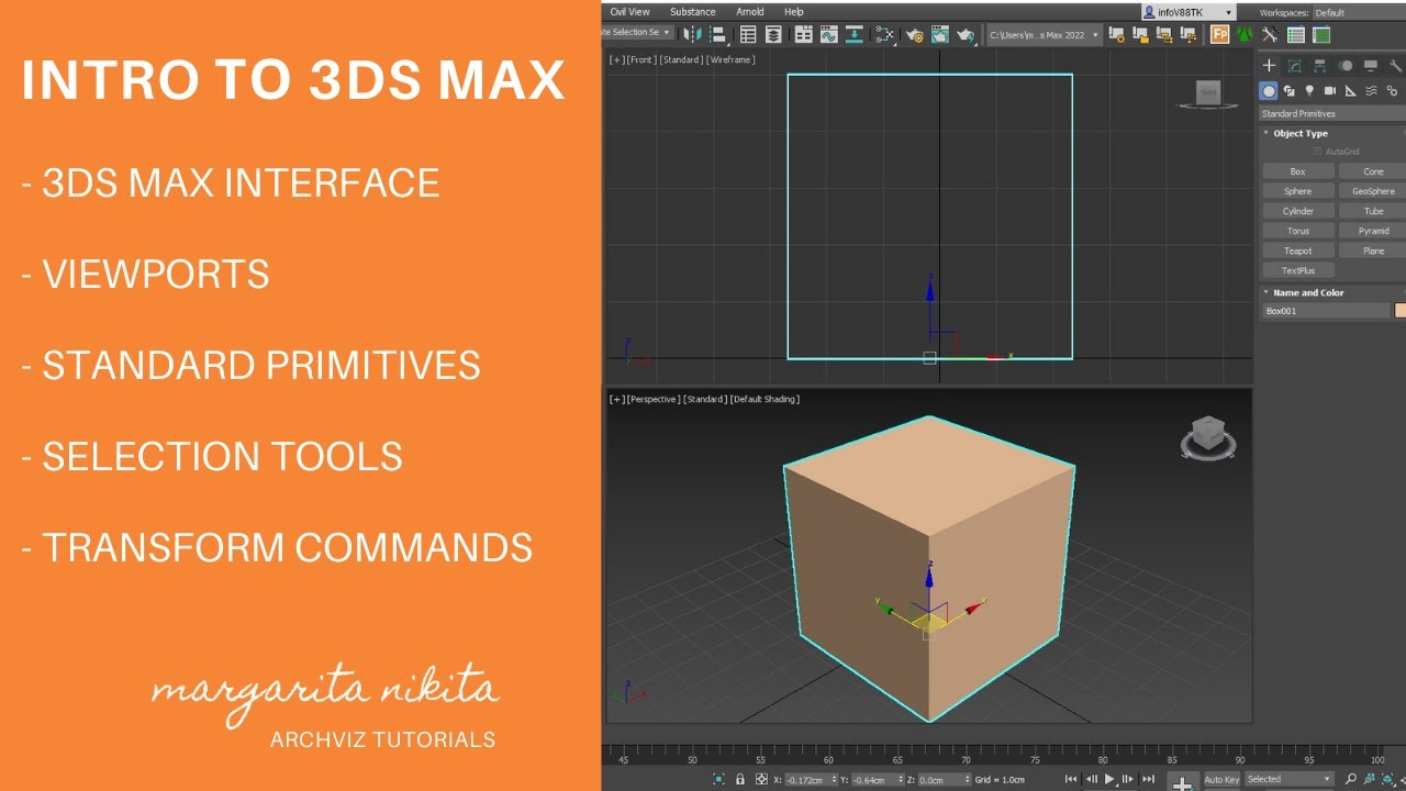 Intro to 3ds Max Environment: Viewports | Standard Primitives | Selection tools | Transform ...