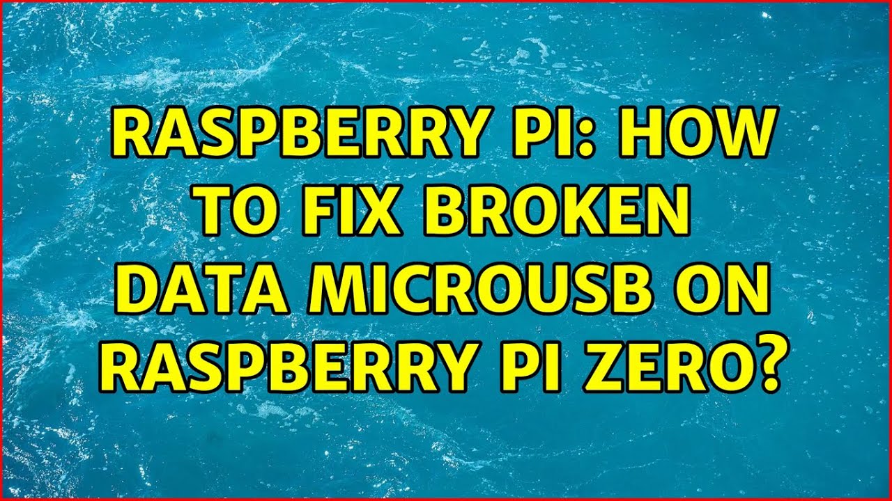 Raspberry Pi: How to fix broken data microusb on raspberry pi zero ...