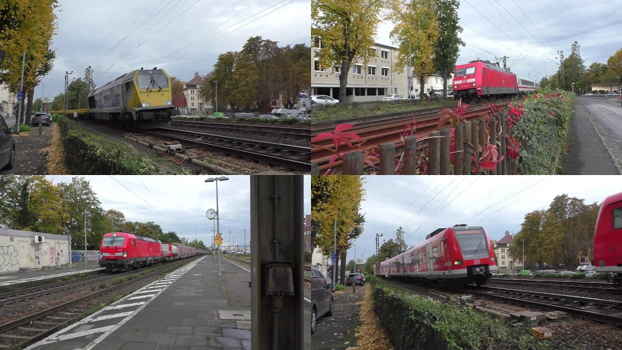 Bahnverkehr in Königswinter mit Voith Maxima, IC Umleitern, Br 423, Br ...