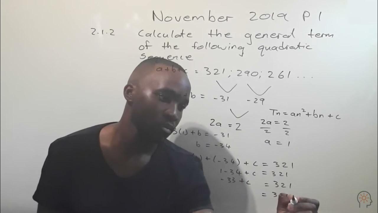 Sequence and Series Grade 12: Quadratic Number Patterns - YouTube
