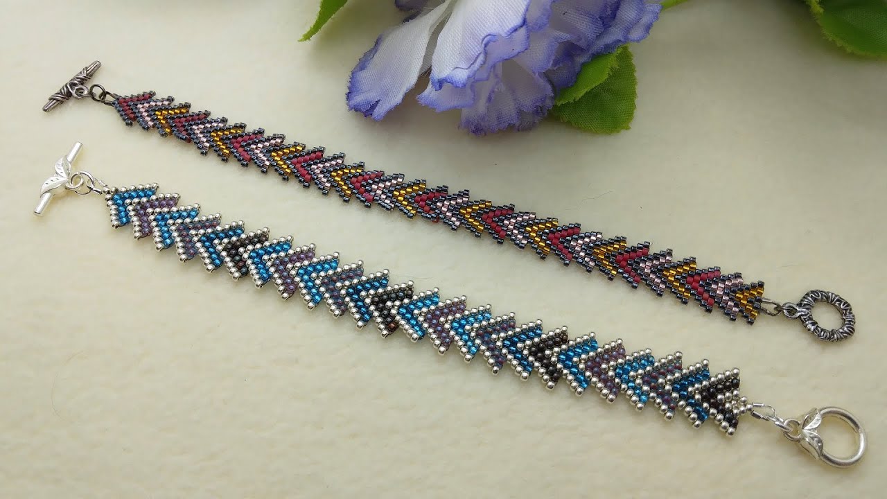 Brick Stitch Bracelet Tutorial - Adornable Elements Rotating Beads of ...