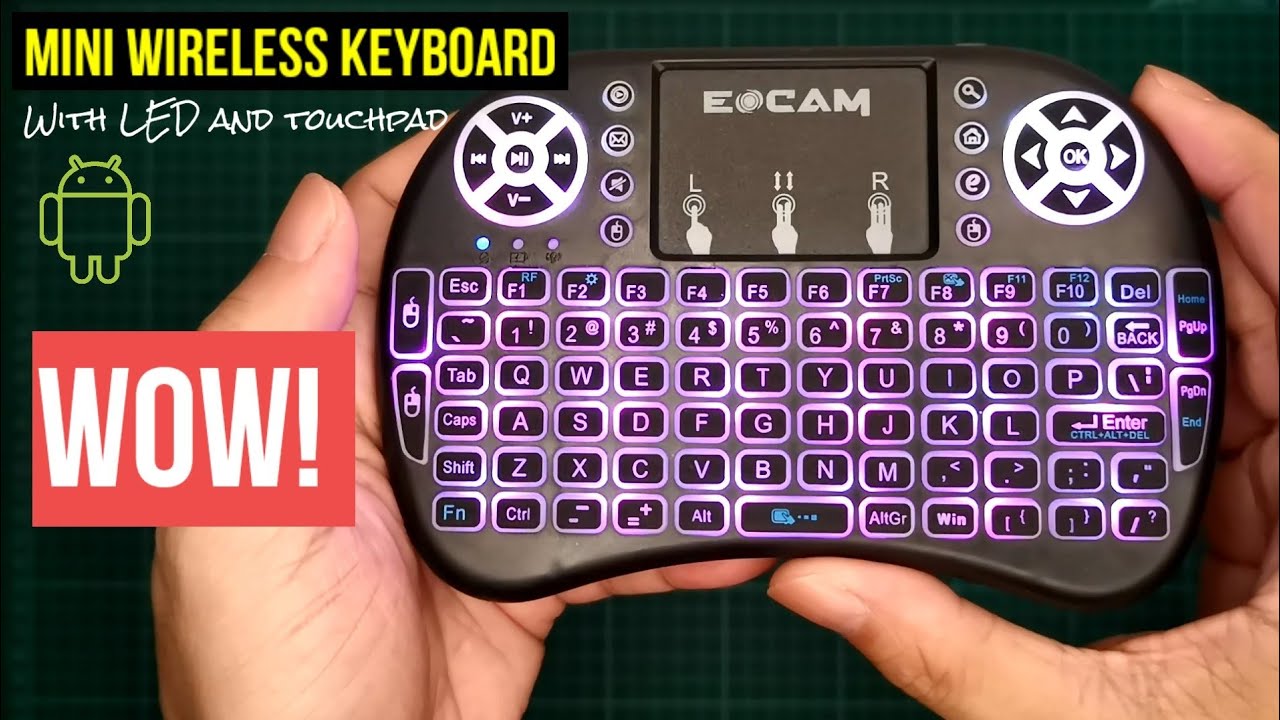 i8 MINI WIRELESS KEYBOARD WITH TOUCHPAD | 2.4GHZ MINI KEYBOARD WITH LED ...