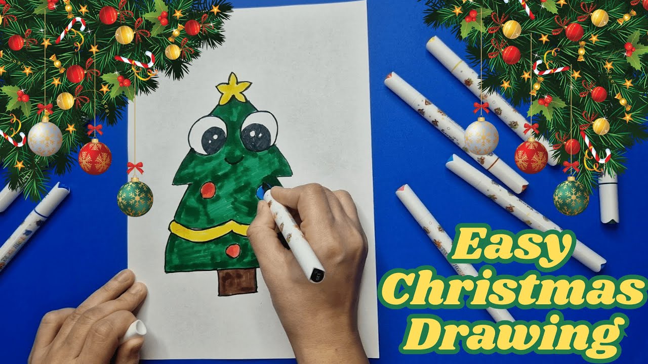 "How to Draw a Cute Christmas Tree | Fun Holiday Art for Kids" - YouTube