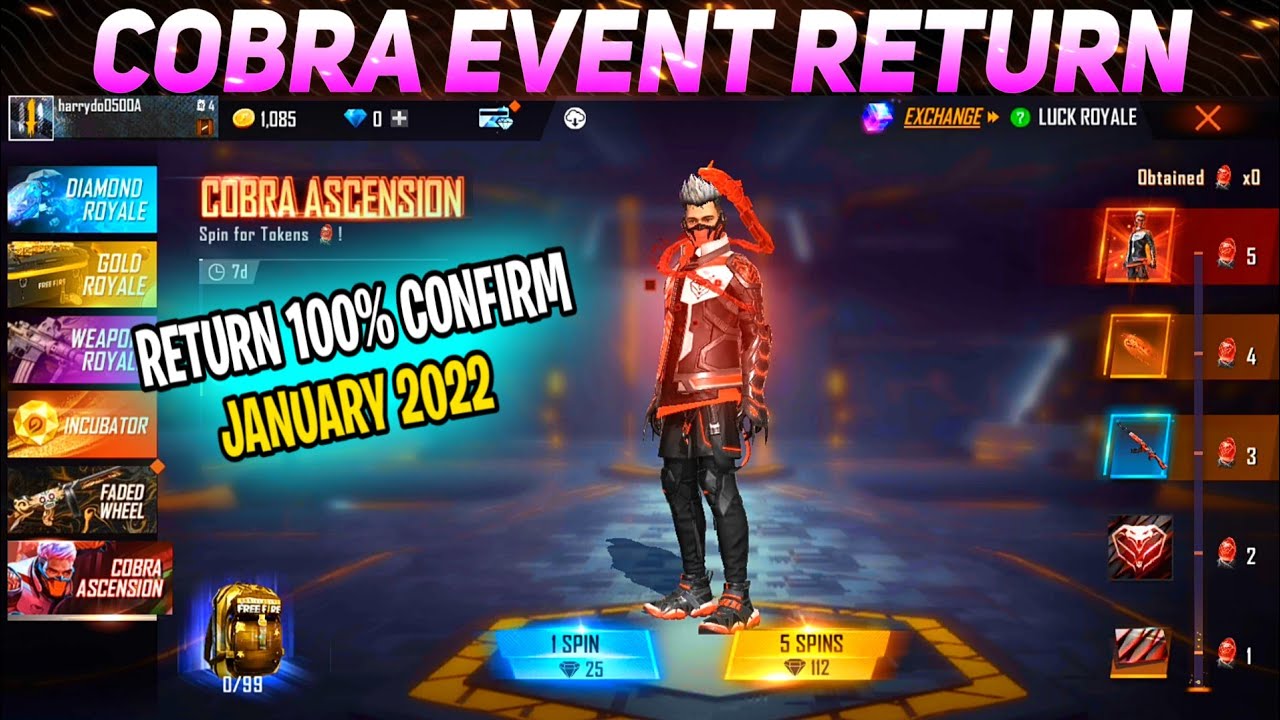 NEW COBRA BUNDLE EVENT RETURN FREE FIRE | NEW EVENT FREE FIRE | COBRA ...