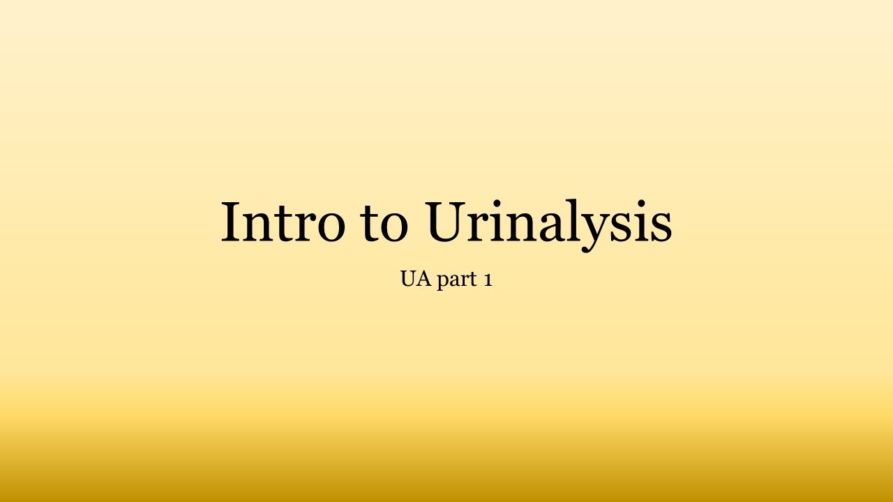 Urinalysis Basics: Intro to Urinalysis - YouTube