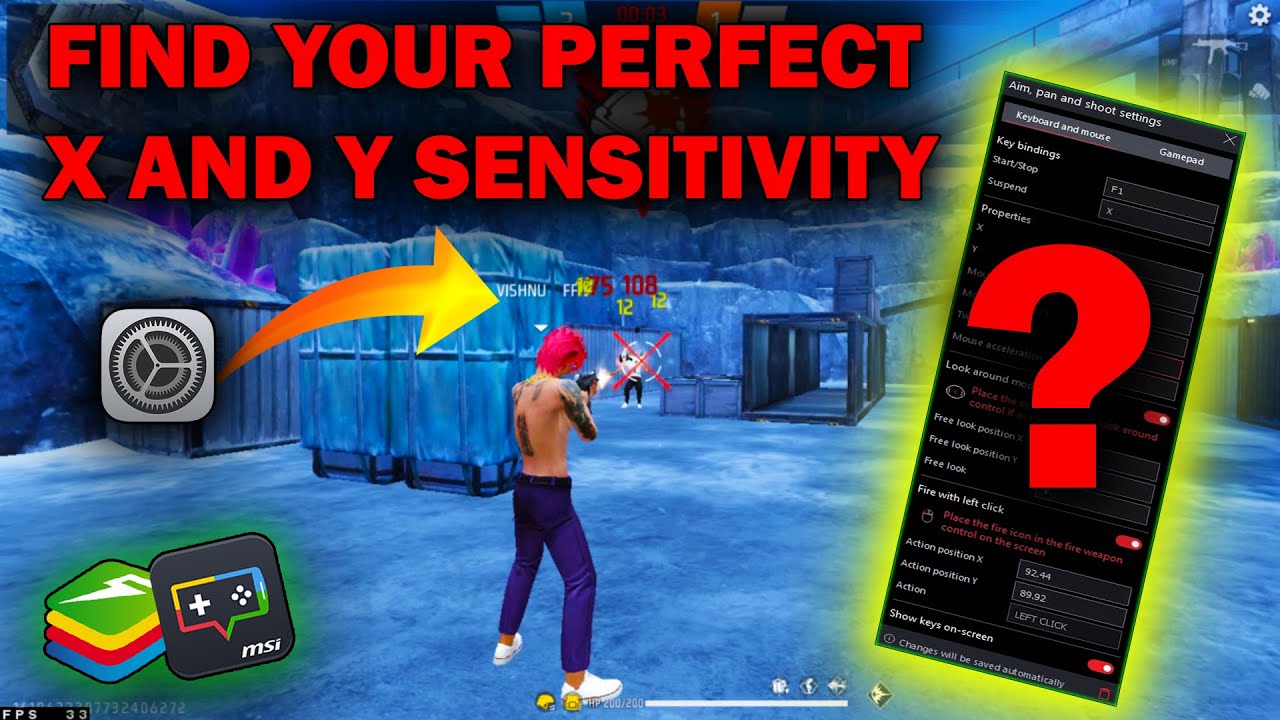 FIND YOUR PERFECT X AND Y SENSI FREE FIRE PC | BEST X AND Y SENSITIVITY FREE FIRE BLUESTACKS 5 ...