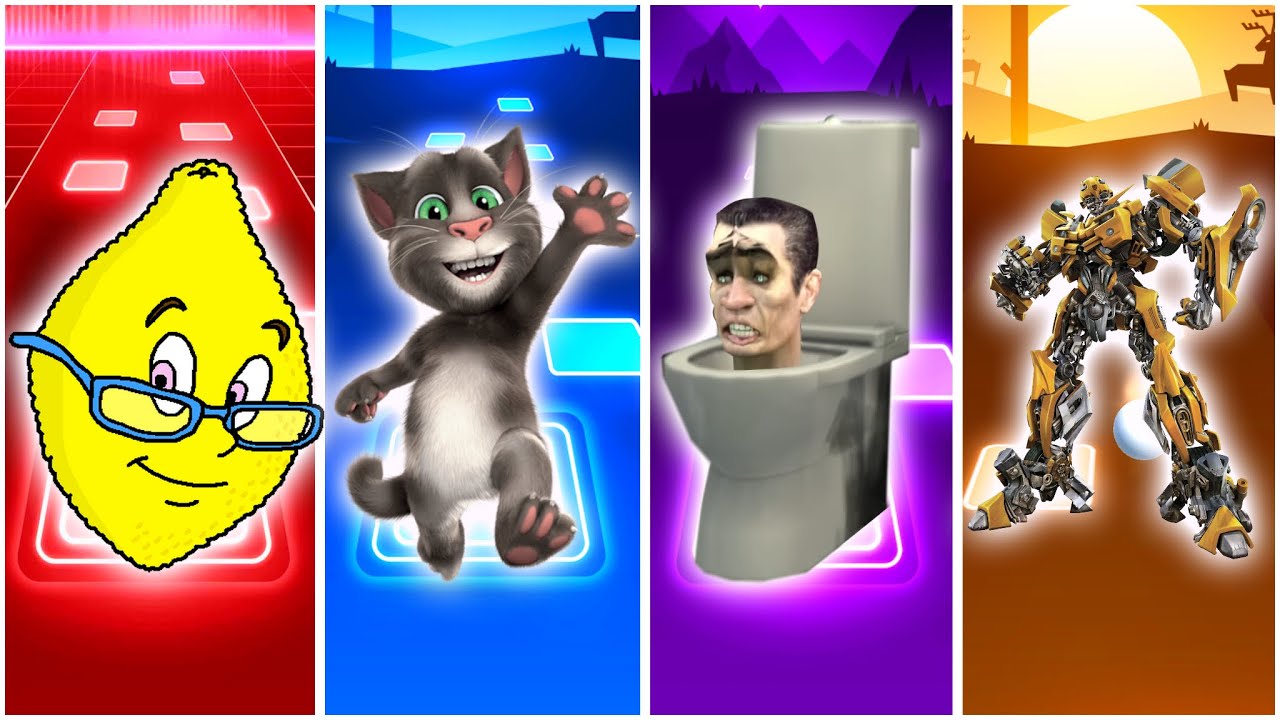 Ms Lemon 🆚 Taking Tom 🆚 Skibidi Toilet 🆚 Transformers 🎶 TILES HOP EDM ...