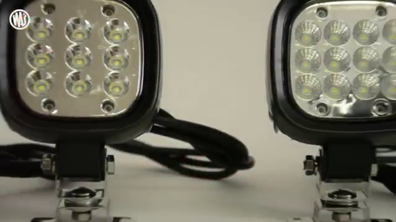 WAŚ - W129 and W130 new 9 or 12 LEDs powerful work lamps - YouTube