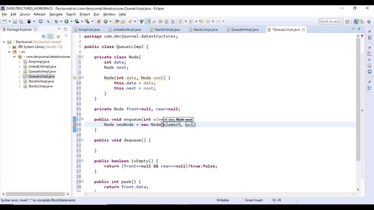 Implement Queues Using Linked Lists | Code Vlogs | DevJournal - YouTube