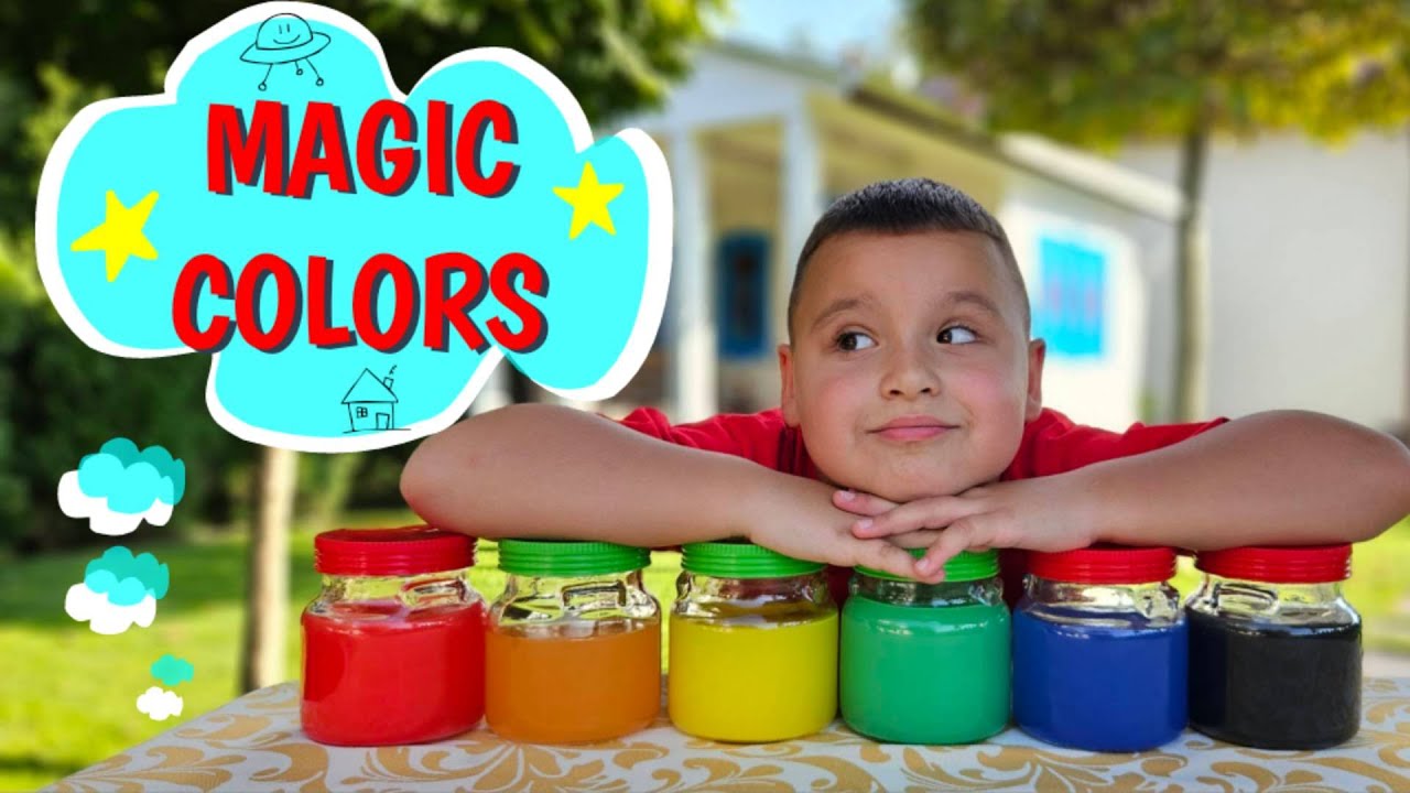 Magic colors with Niki 🍭 | Learning colors 🌈🥛| Water bottle magic trick ...